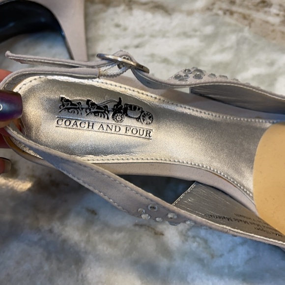 Coach and Four | Shoes | Coach And Four Silver Slingback Rhinestone ...